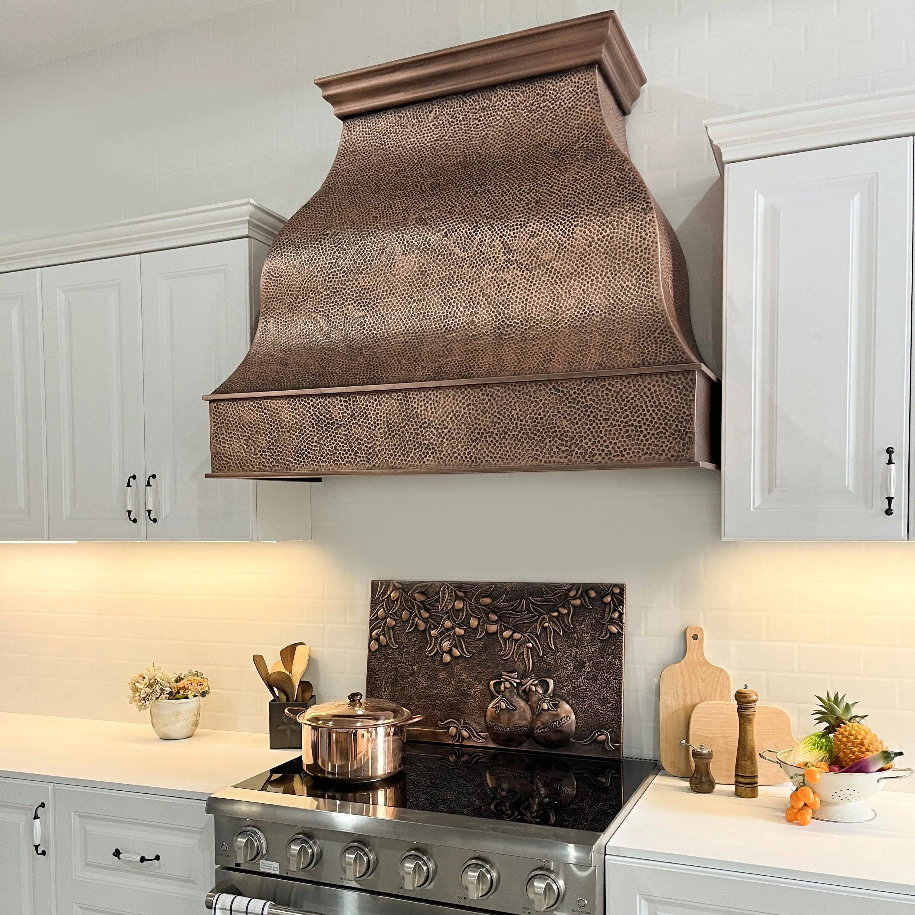Fobest Tailored Copper Kitchen Hood with Artistic Wave Design FCP-12